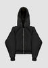 BLACK YETI FUR REVERSIBEL ZIP HOODIE JACKET - Society De Nobodies